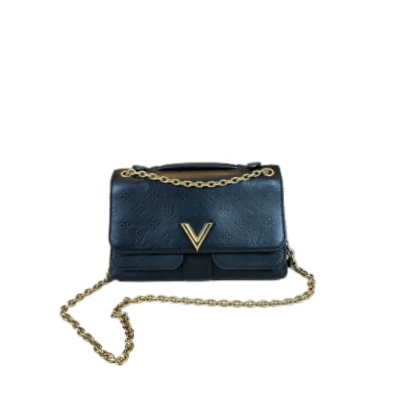 Louis Vuitton | Bags | Louis Vuitton Monogram Black Leather V Logo ...